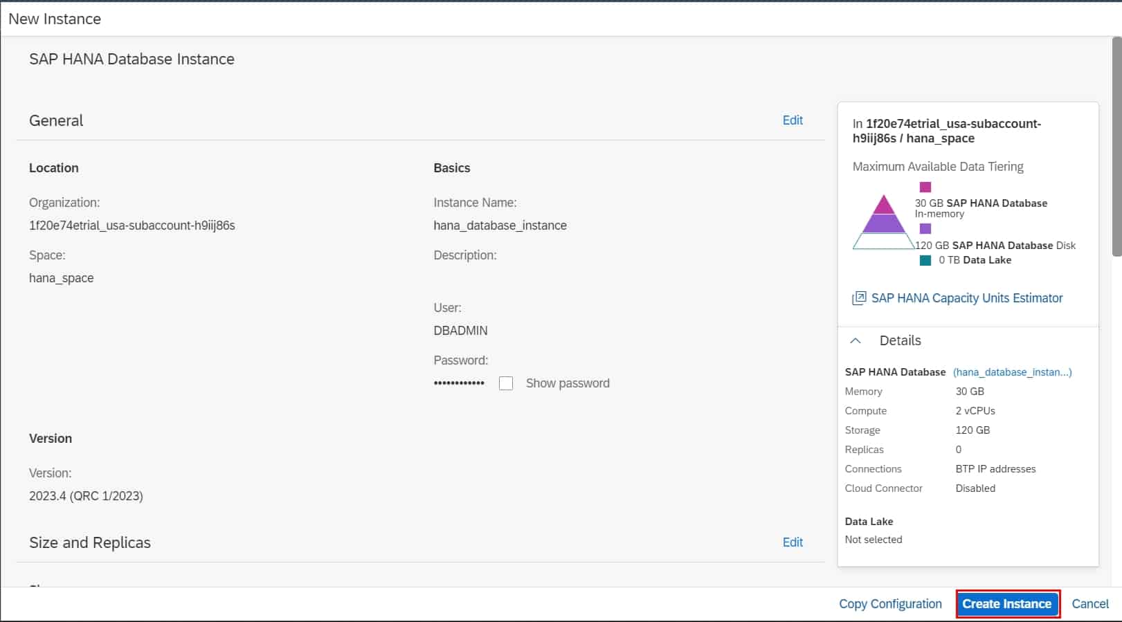 How To Create A Database Instance In Sap Hana Cloud